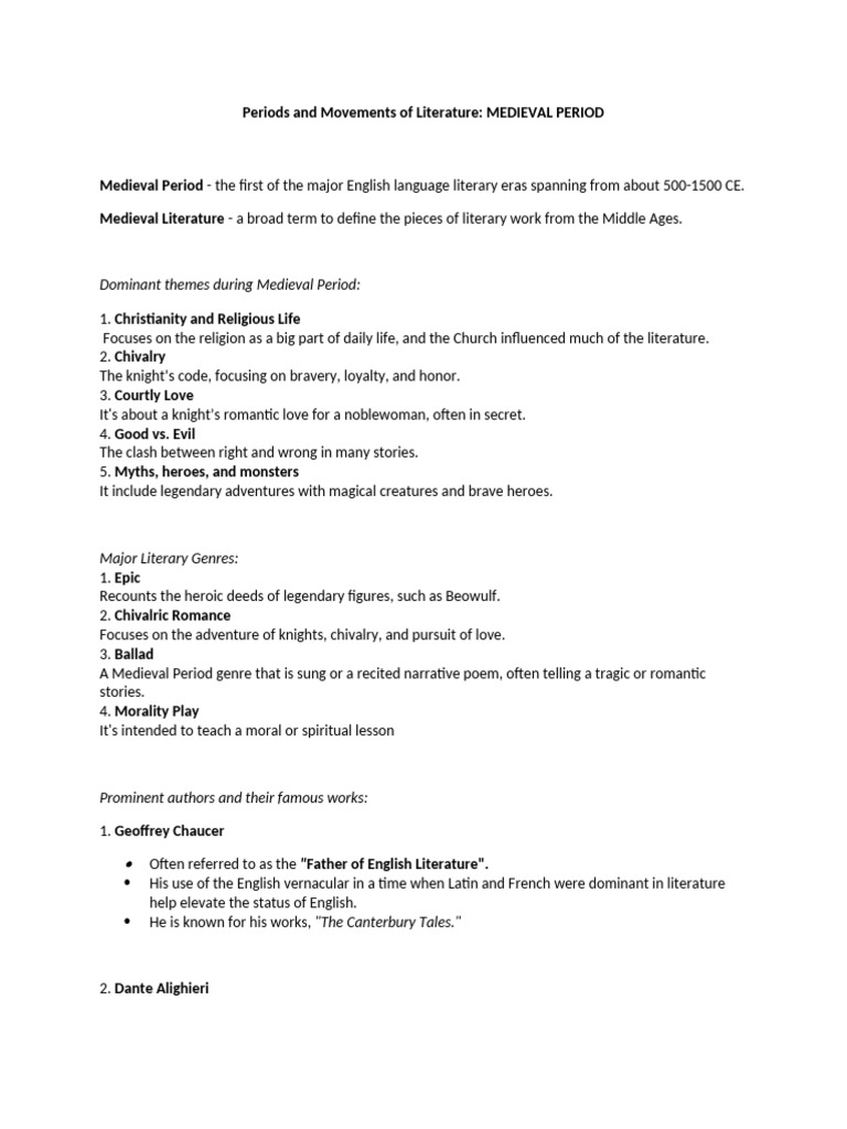 Medieval Period | PDF