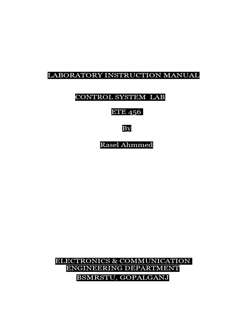Control System Lab Manual: MATLAB Guide | PDF | Damping | Control Theory