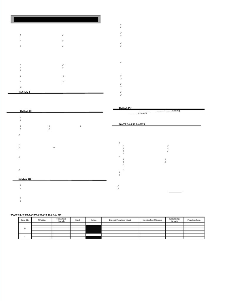 Catatan Partograf Persalinan | PDF