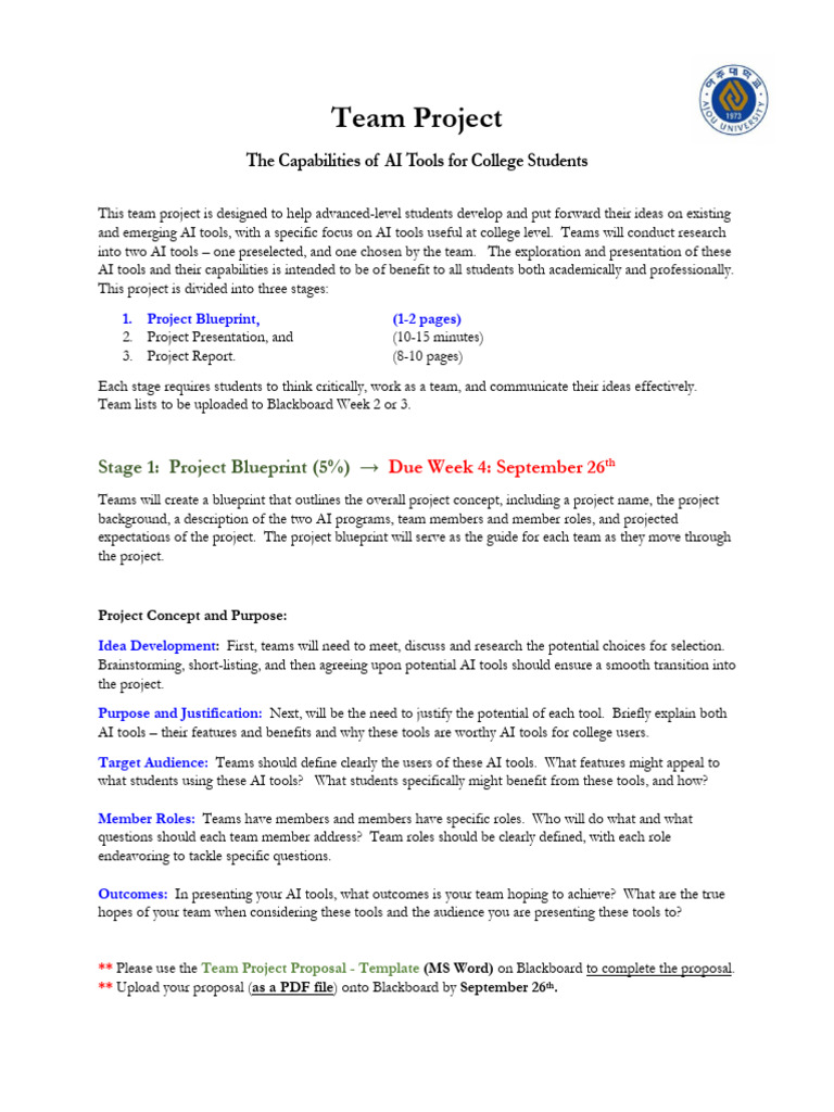 Team Project - Stage 1 - Project Blueprint | PDF