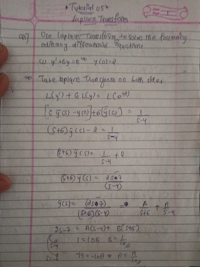 Tutorial 5 Laplace Transform | PDF