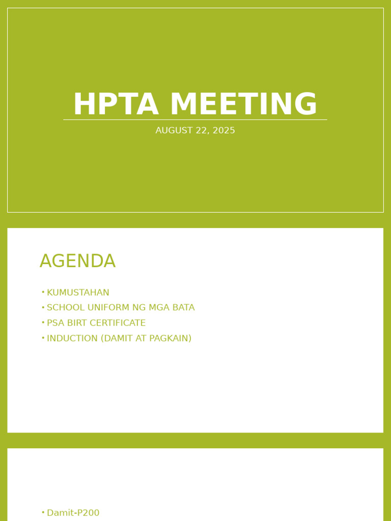Hpta Meeting | PDF