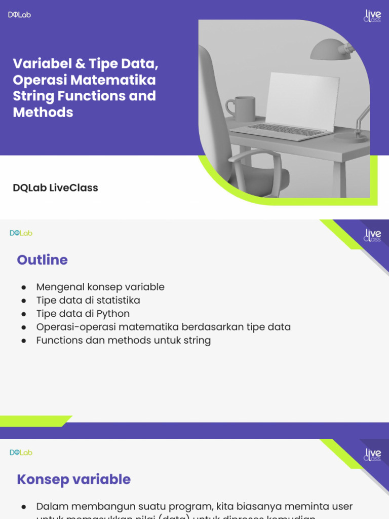 Variabel & Tipe Data, Operasi Matematika, Dan String Functions and ...