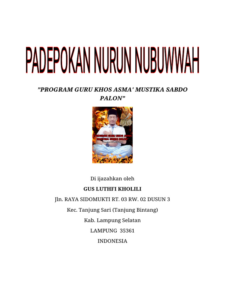 Khos Asma'mustika Sabdo Palon | PDF