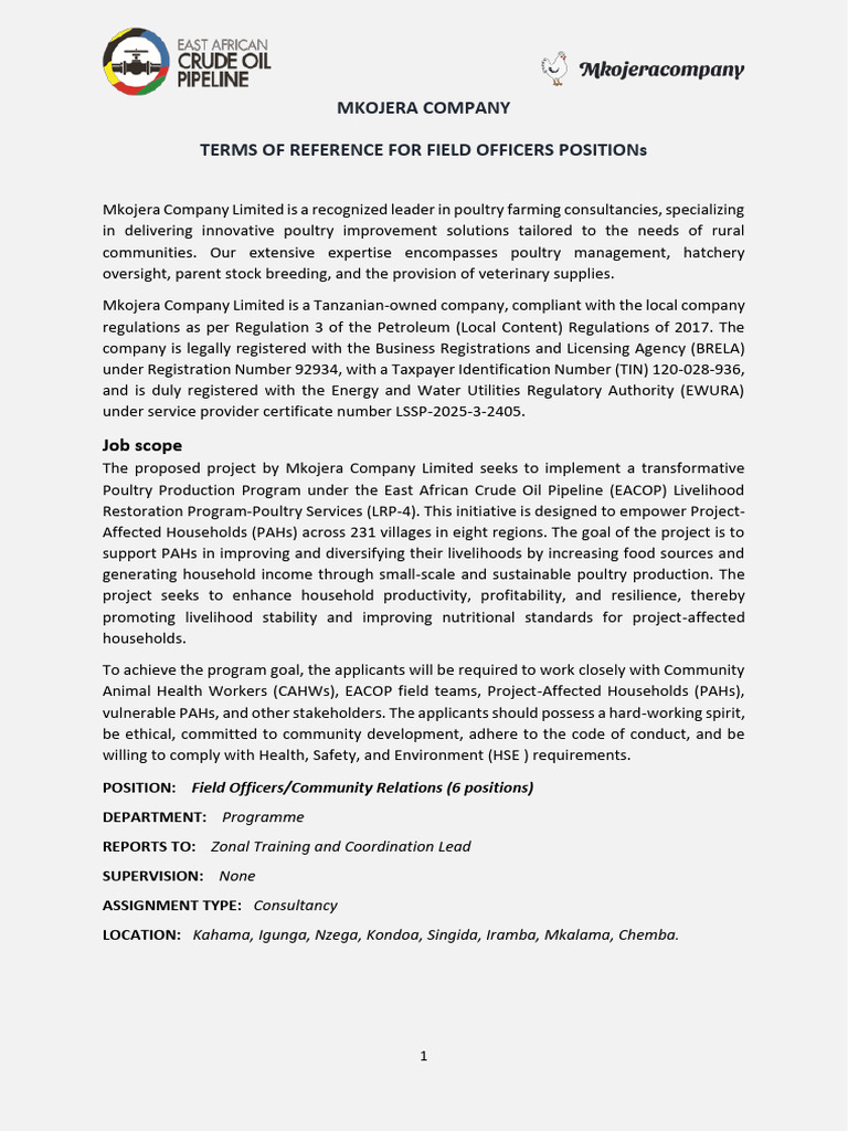 Job Opportuinty Field Officers 1756451030 | PDF