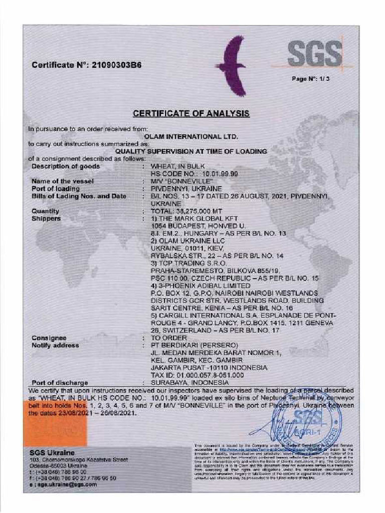 Wheat Loading Inspection Agriton | PDF