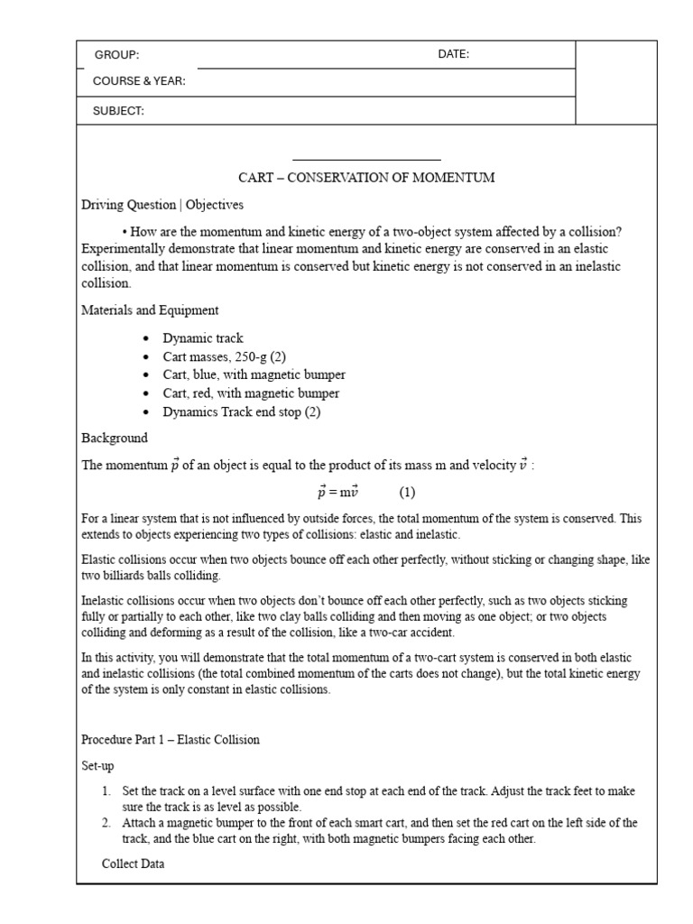 Conservation of Momentum | PDF | Collision | Momentum