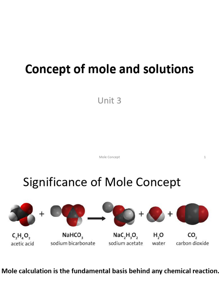 Understanding the Mole Concept in Chemistry | PDF | Mole (Unit) | Molecules