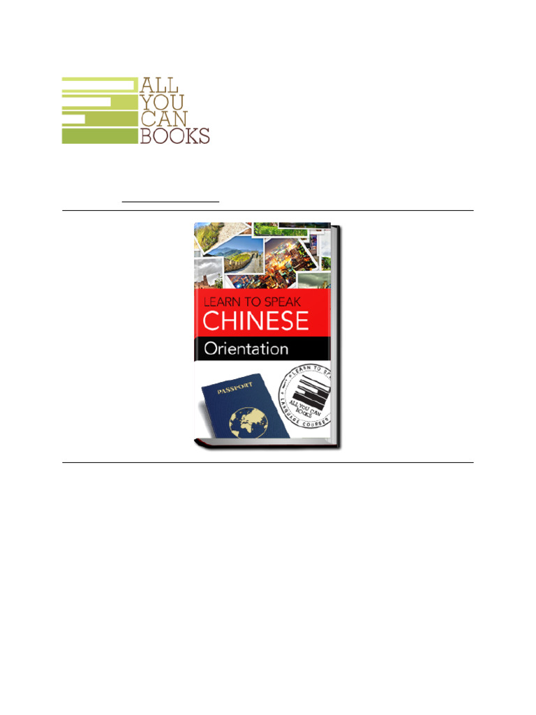 Chinese Orientation Learn Speak | PDF