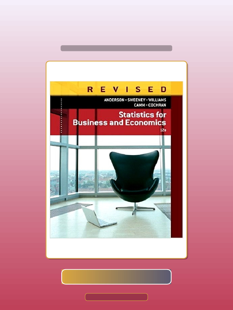 Authorized Statistics For Business Economics 12th by David R Anderson ...
