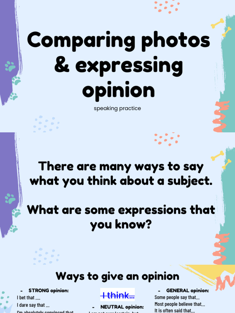 Speaking Comparing Photos and Giving Opinion Picture Description ...