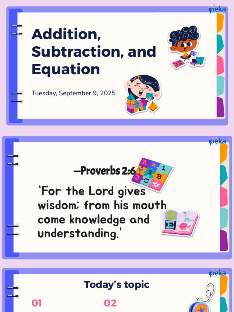 A.17 Review Addition, Subtraction, and Equation - Tuesday, September 9 ...