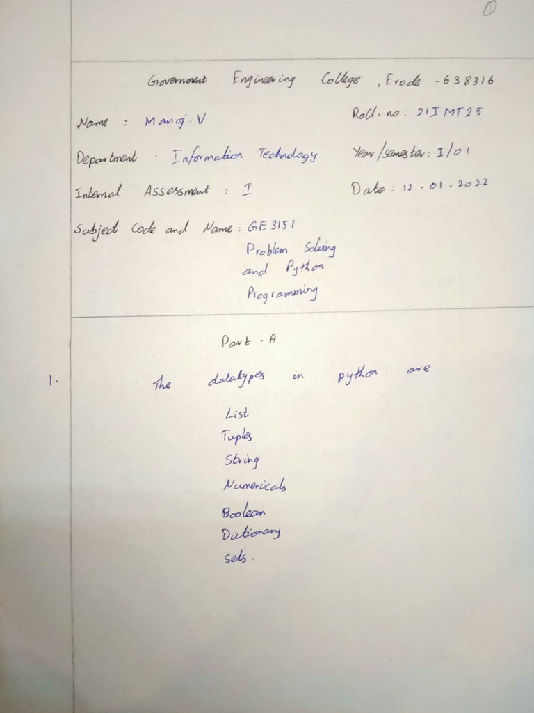 Sample Answer Sheet | PDF
