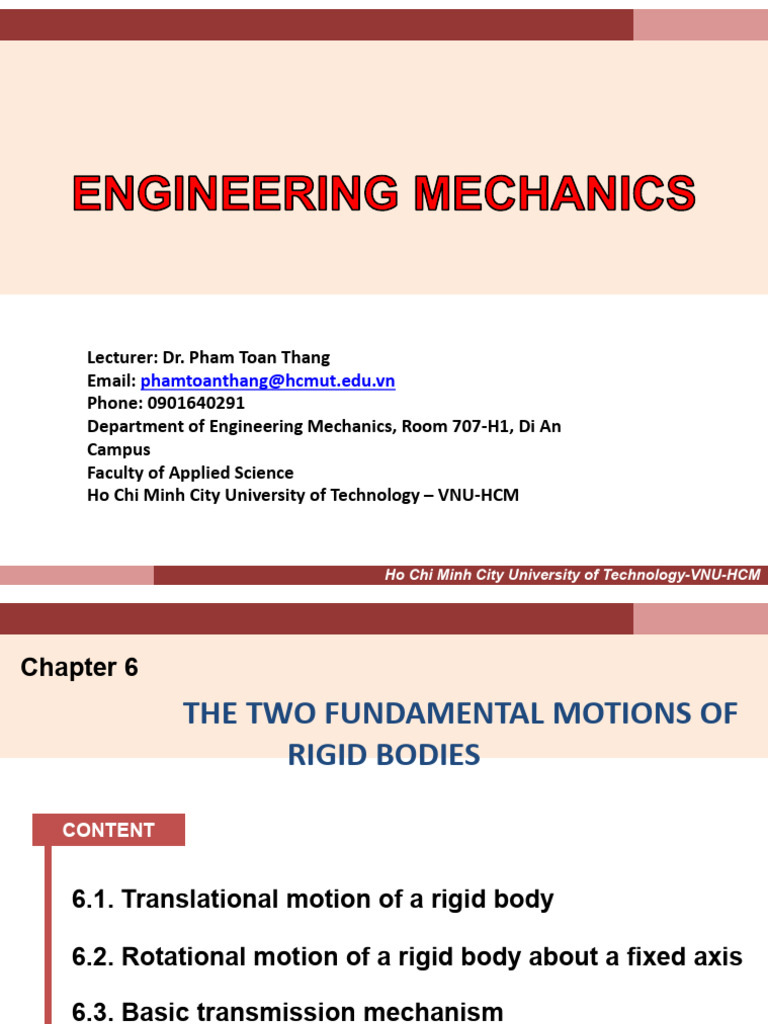 Chapter 6-The Two Fundamental Motions of Rigid Bodies | PDF | Rotation ...