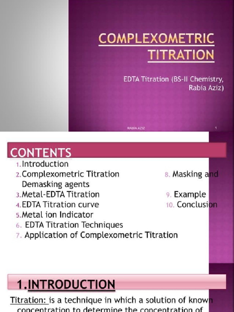 Complexometric Titration | PDF