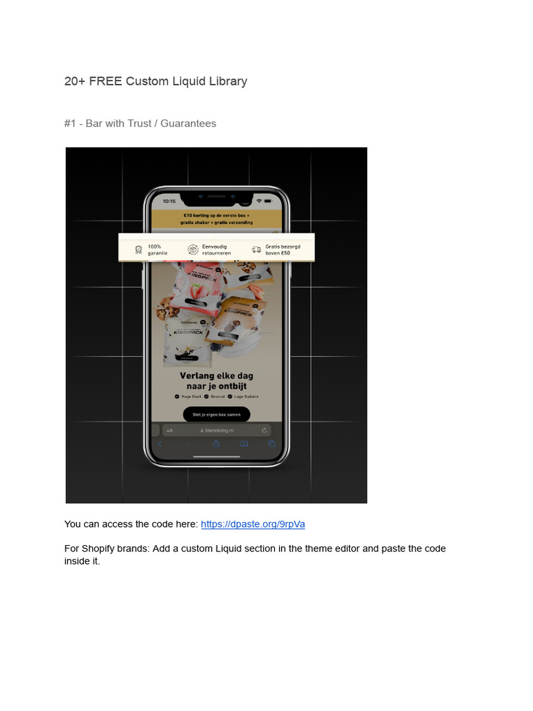 Free Custom Liquid Library for Shopify | PDF | Financial Technology ...