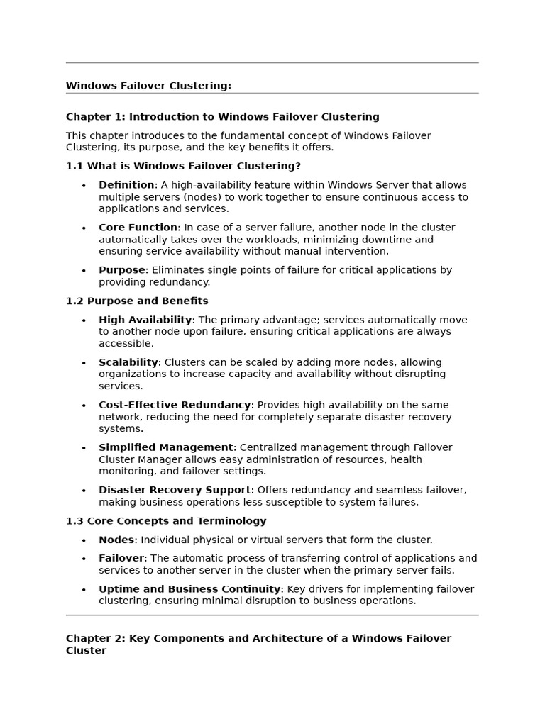 Windows Failover Clustering | PDF | Computer Cluster | Computer Network