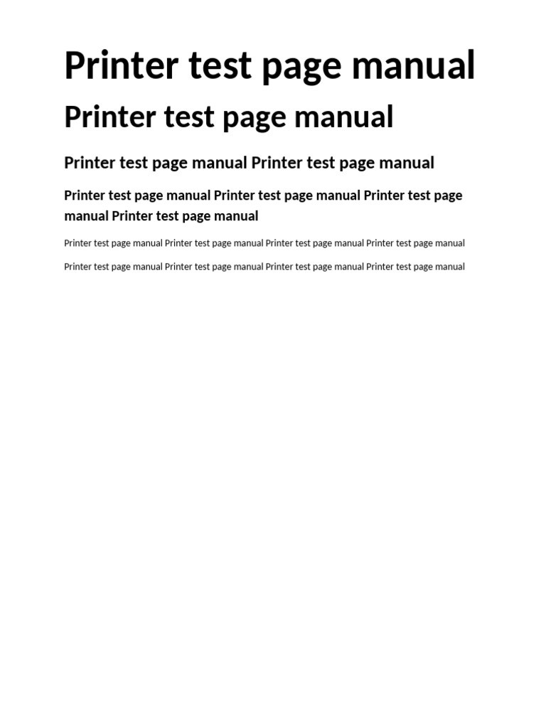 Printer Test Page Instructions | PDF