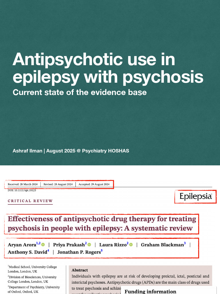 Journal Club Antipsychotics Epilepsy With Psychosis | PDF | Epilepsy ...