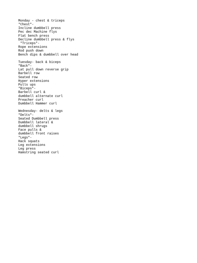Bulking Workout Plan For 4 Weeks | PDF