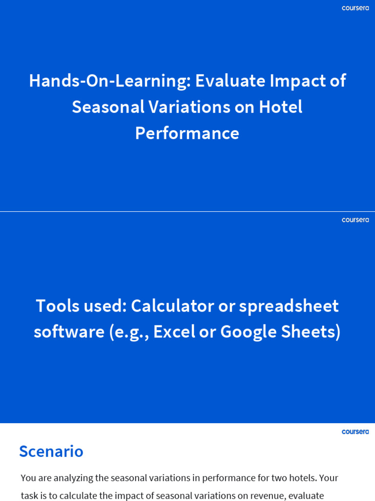HOL4 Evaluate Impact of Seasonal Variations On Hotel Performance | PDF ...