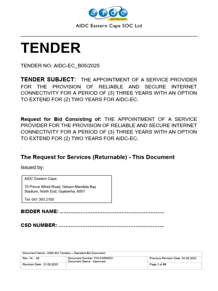 AIDC-EC - B05-2025 Secure Internet Connectivity | PDF | Taxes | Business