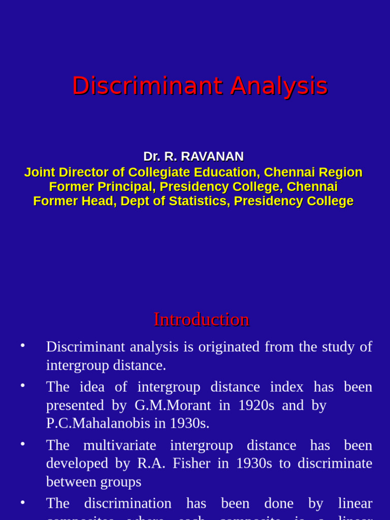 Discriminant Analysis - 1!2!23 | PDF | Statistical Classification | Regression Analysis