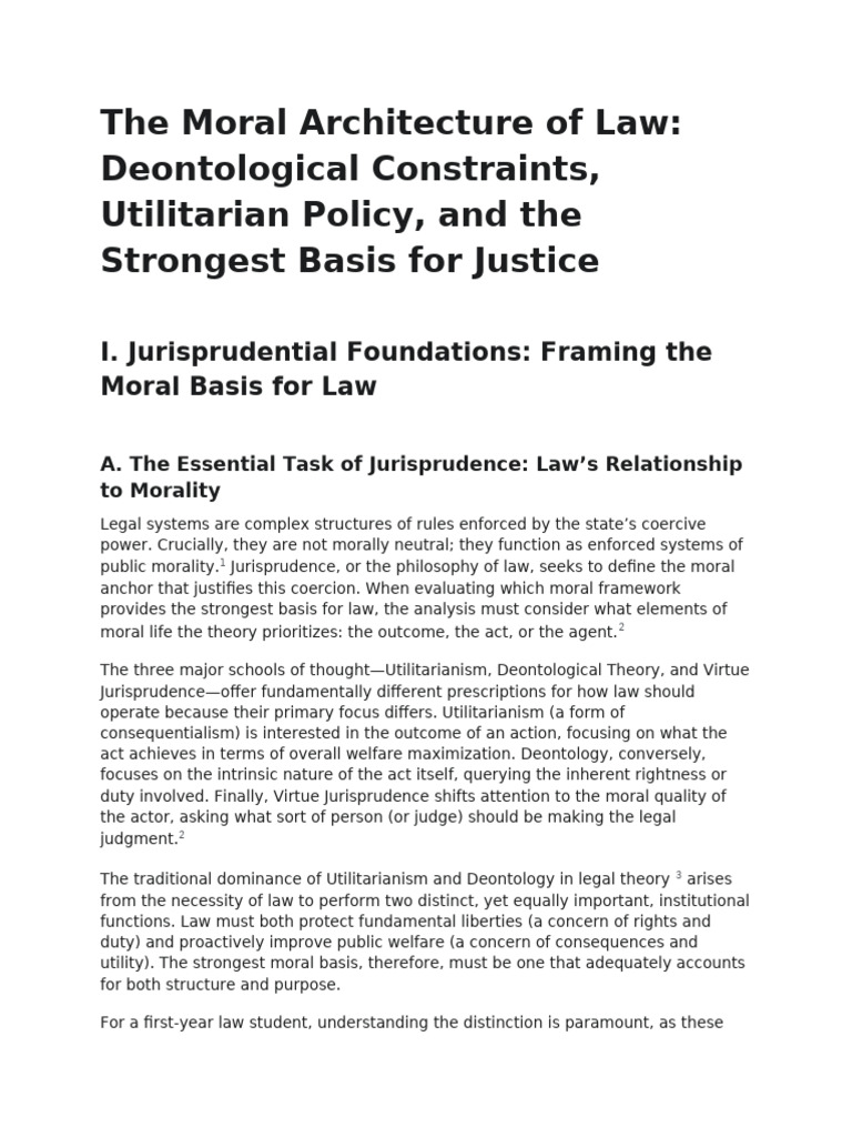 1 Moral Basis For Law Theories | PDF | Utilitarianism | Jurisprudence