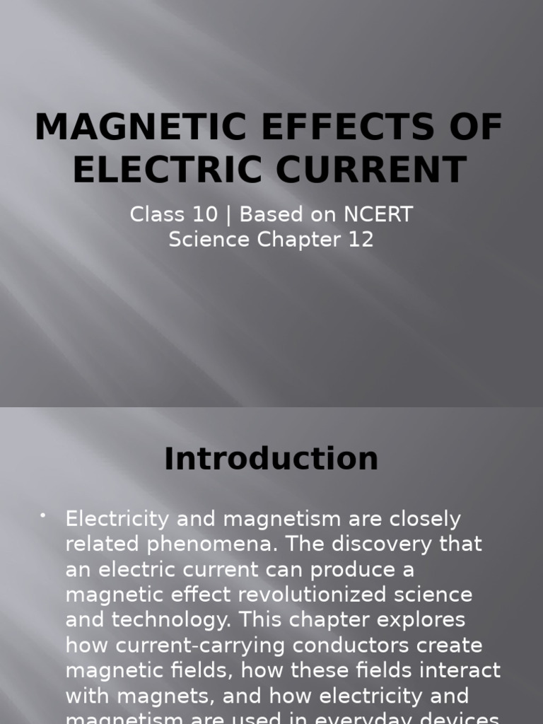 Magnetic Effects of Electric Current | PDF | Electromagnetic Induction ...