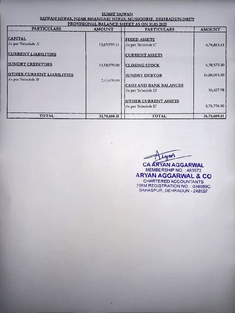 Provisional Financial Statements 2025 | PDF | Balance Sheet | Depreciation