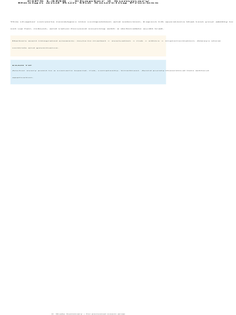 CIPS L4M8 Chapter 2 Summary | PDF | Risk | Evaluation