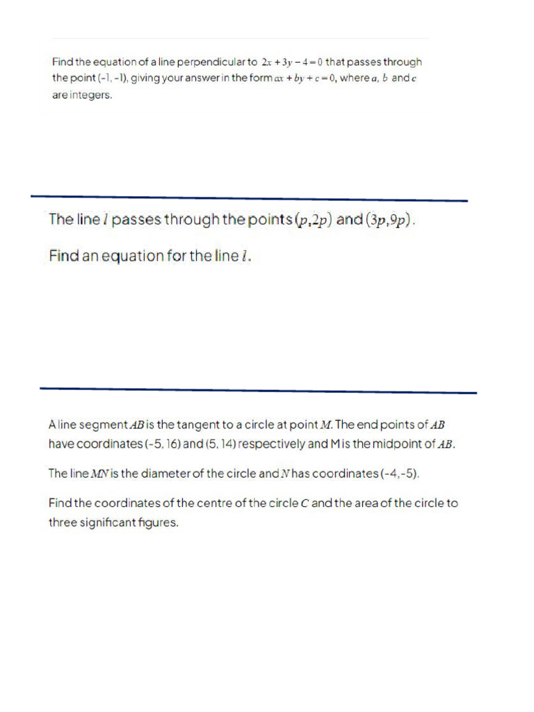 Equation of Straigh Line | PDF