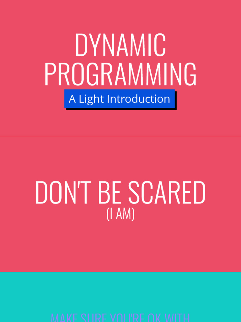 29 PDF Slides Dynamic Programming | PDF | Dynamic Programming | Algorithms