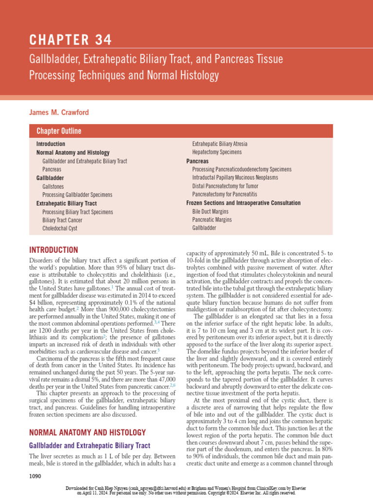 Biliary Tract and Pancreas Specimen Processing | PDF | Gallbladder ...