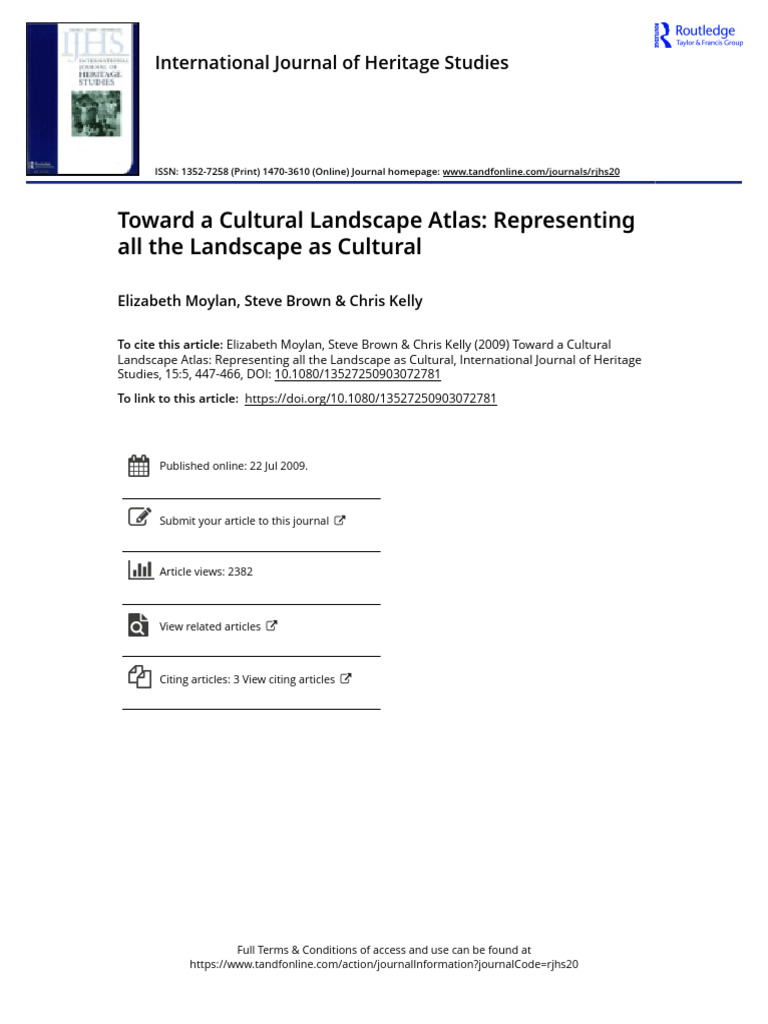 Toward A Cultural Landscape Atlas Representing All The Landscape As ...