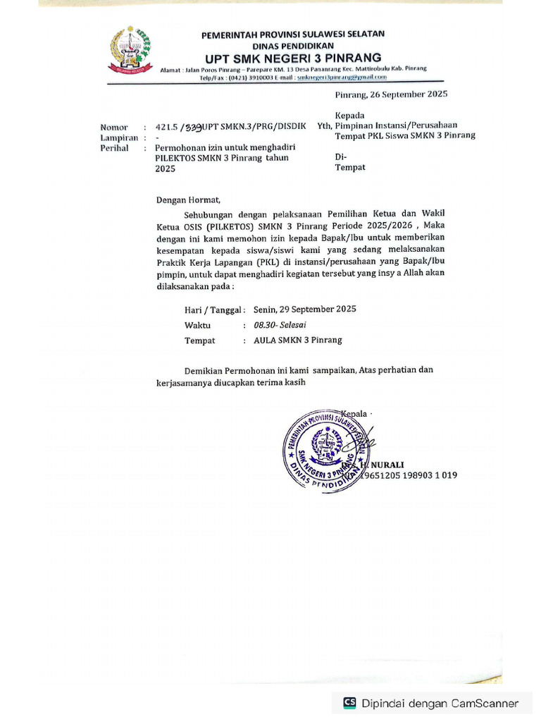 Surat Pilketos | PDF