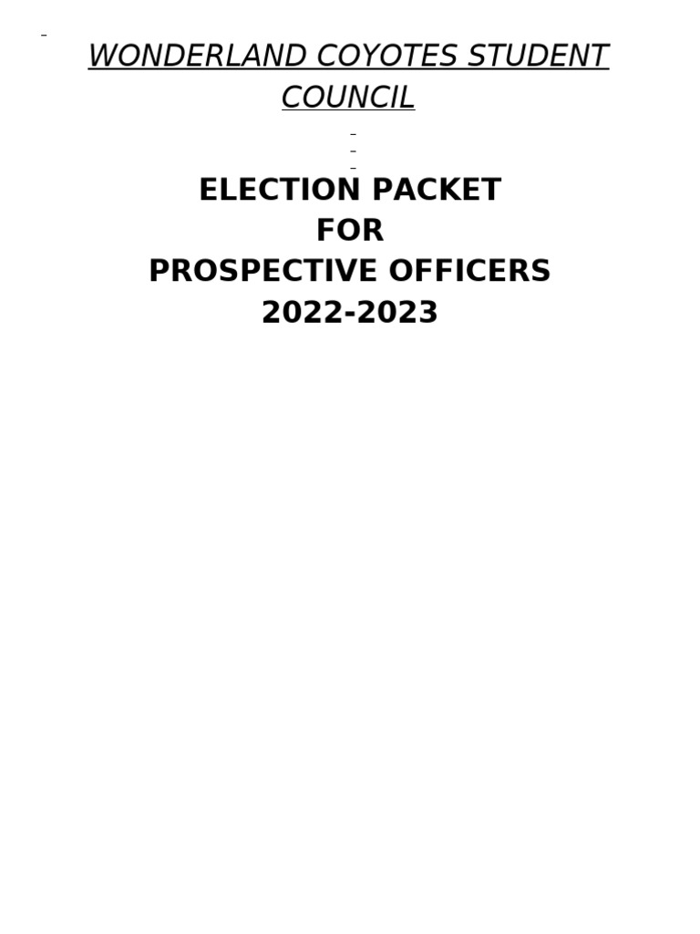Election Packet For Prospective Officers 2022-2023 | PDF
