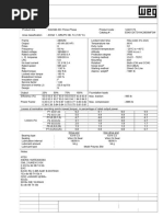 WEG Three-Phase Motor Datasheet | PDF | Torque | Manufactured Goods