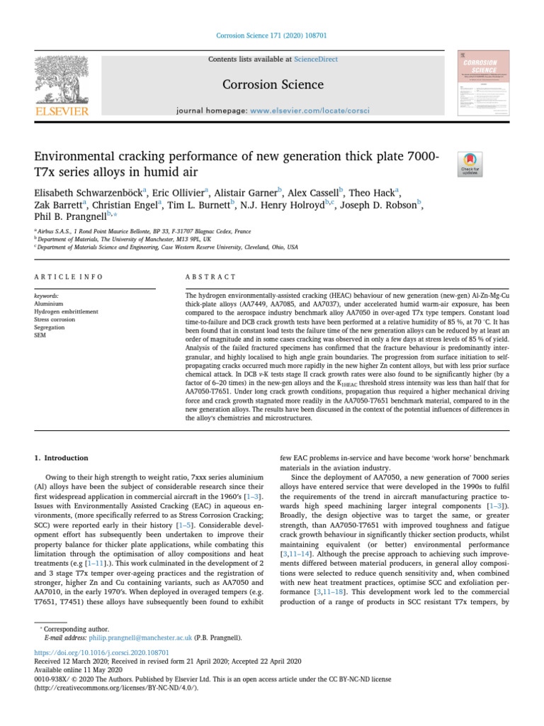 Environmental Cracking Performance of New Generation Thick Plate 7000 ...