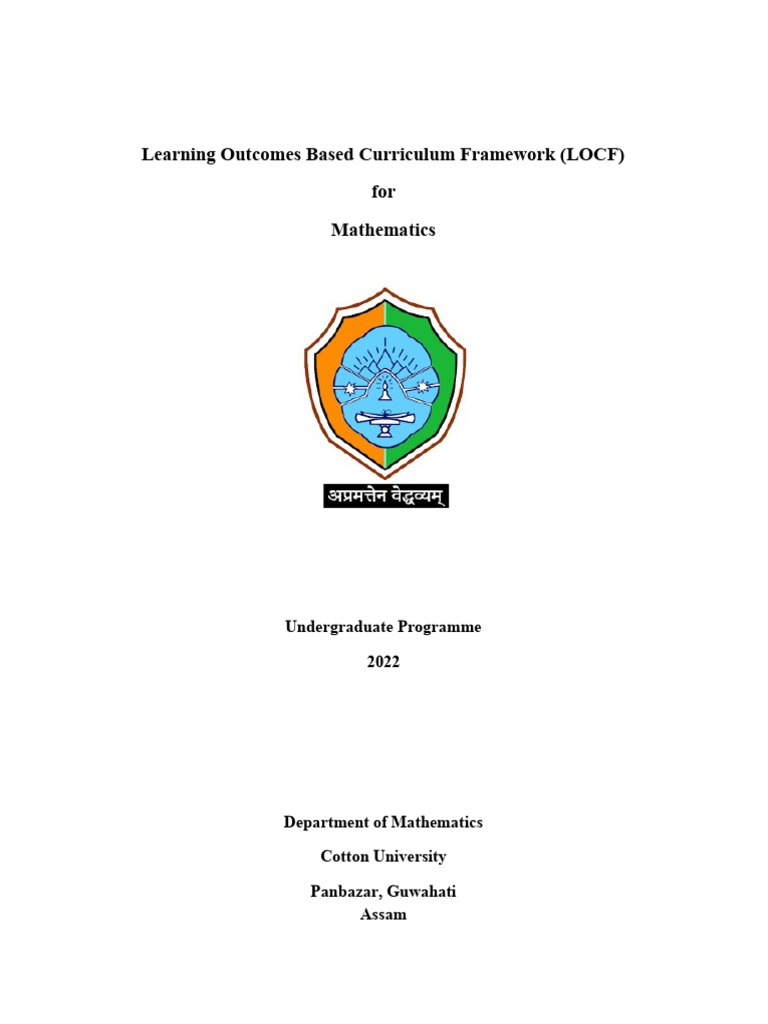 Learning Outcomes Based Curriculum Framework (LOCF) For Mathematics | PDF | Group (Mathematics ...