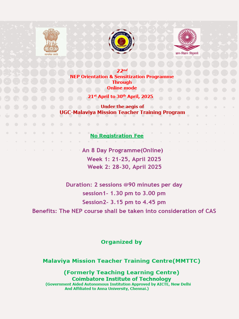 NEP Online Orientation Program 2025 | PDF