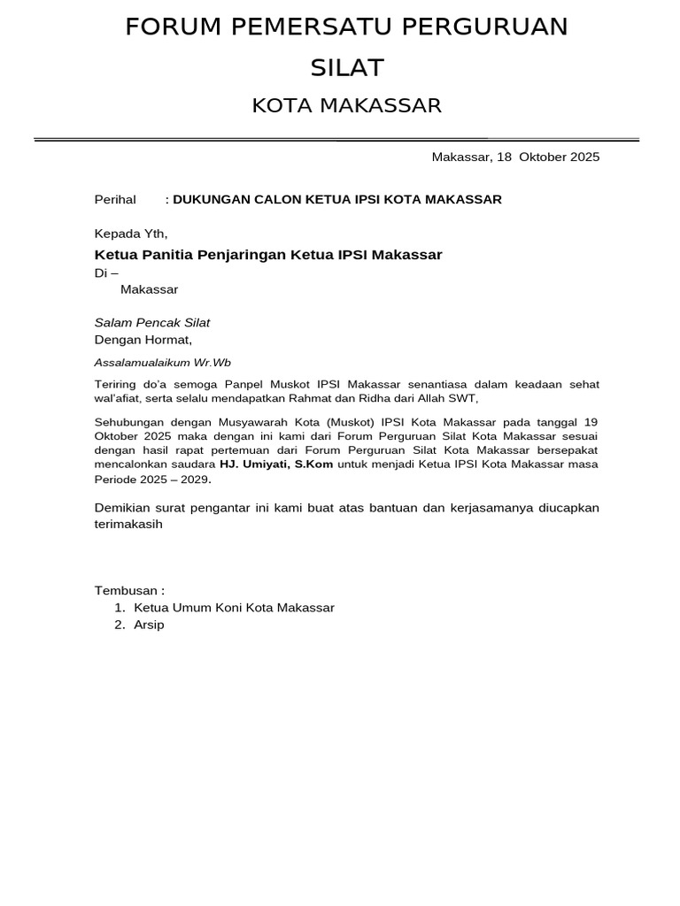 Surat Pengantar Permohonan SK PLH 2025 | PDF