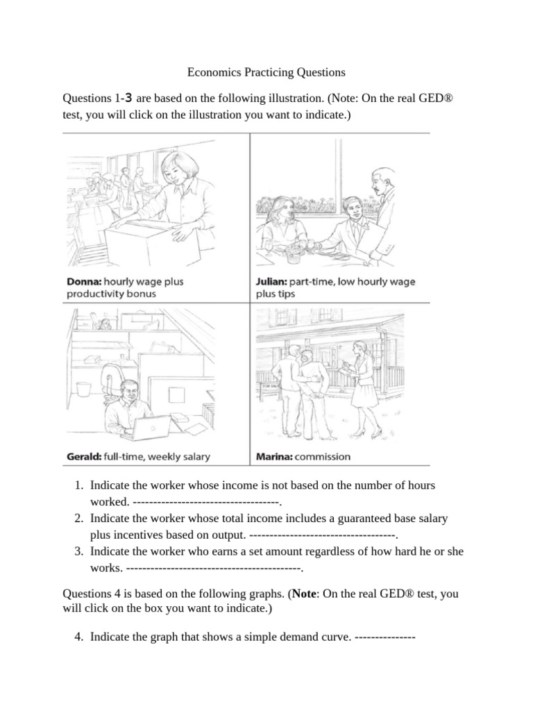 GED Economics Practice Questions | PDF | Economics | Balance Of Trade