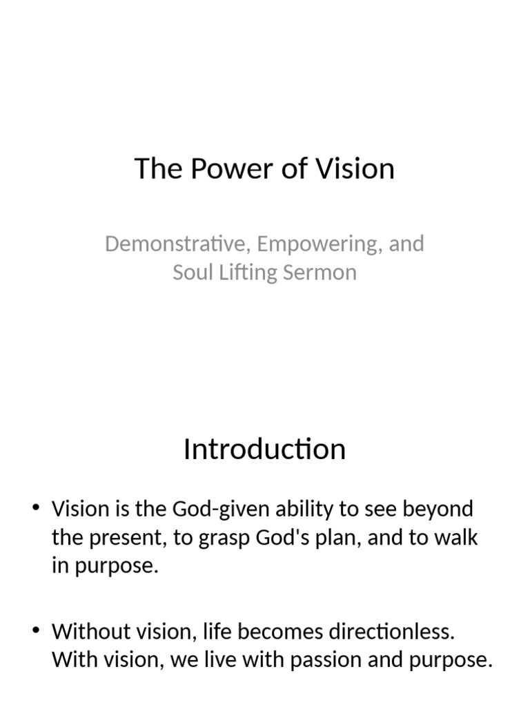 Empowering Sermon on Vision | PDF