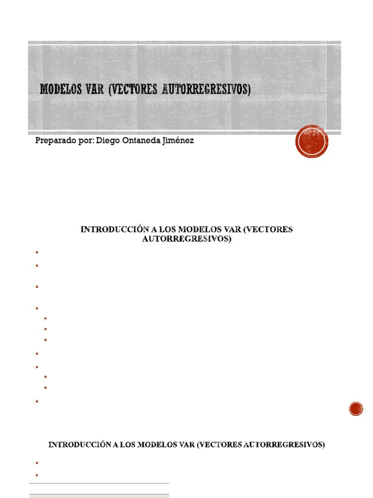 Modelos VAR: Estabilidad y Aplicaciones | PDF | Ecuaciones | Valores ...