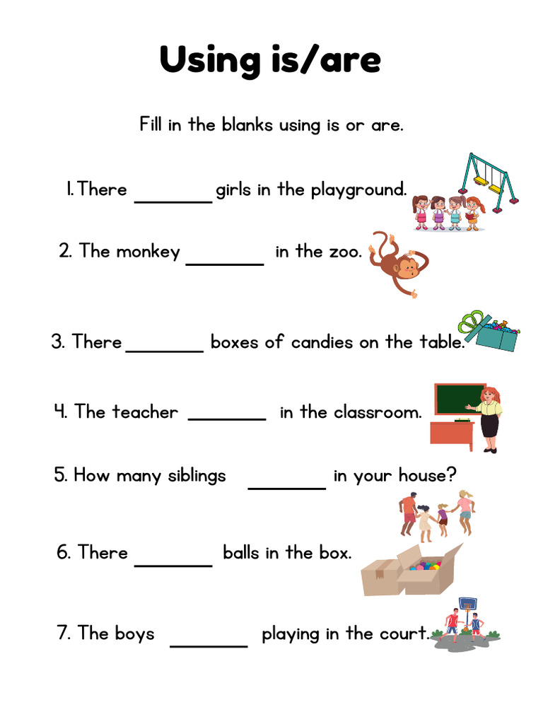 Grammar Exercises: Is vs. Are | PDF