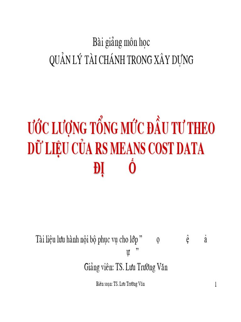 Uoc Luong Tong Muc Dau Tu - CHXD - Luu Truong Van | PDF