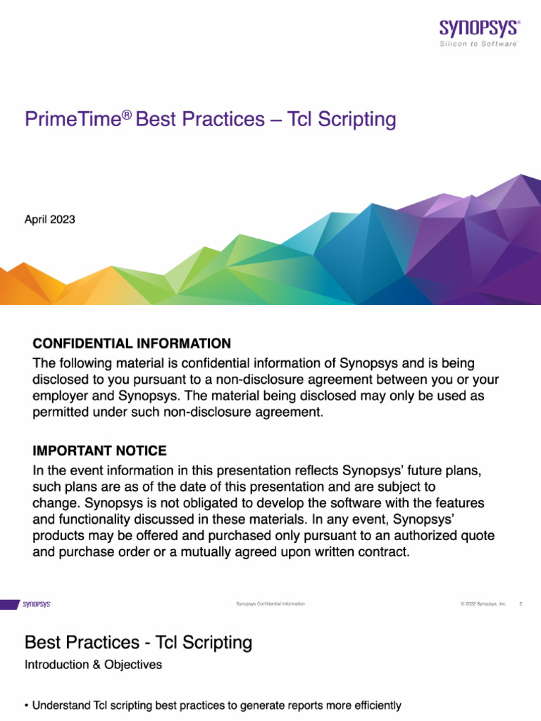 PrimeTime® Best Practices - TCL Scripting - PrimeTime - TCL - Scripting ...