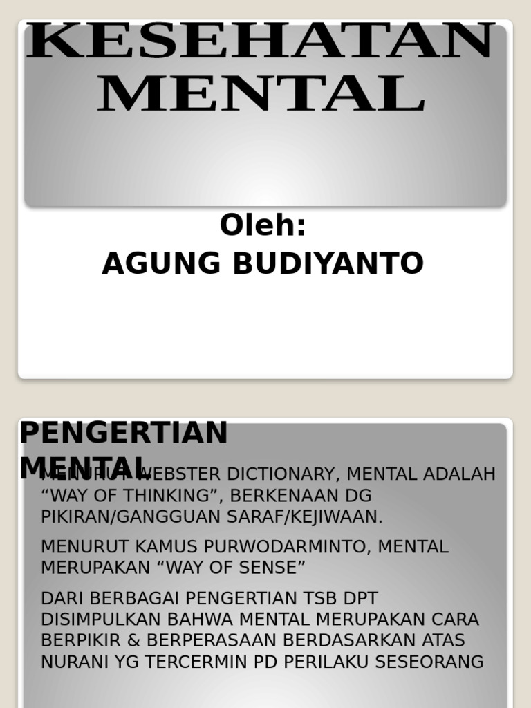 Materi 3 Kesehatan Mental | PDF