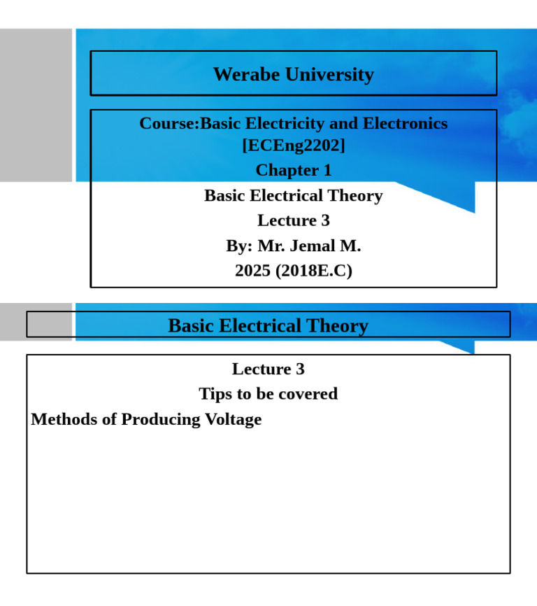 Basic Electrical Theory: Voltage Methods | PDF